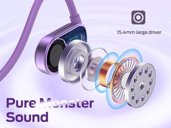 Monster Aria Air Conduction Headphone – Purple | Aditek Distribution